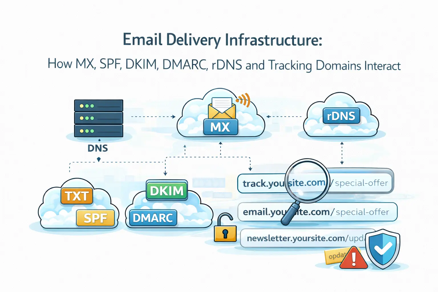 Email Delivery Infrastructure: How MX, SPF, DKIM, DMARC, rDNS and ...